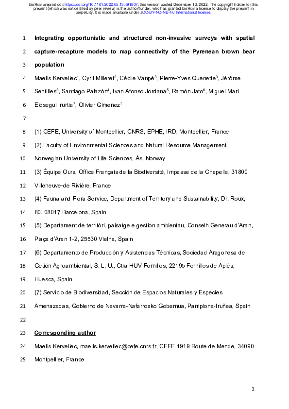 Pdf Integrating Opportunistic And Structured Non Invasive Surveys With Spatial Capture