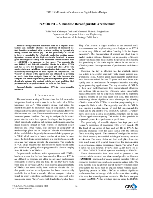 (PDF) reMORPH: A Runtime Reconfigurable Architecture