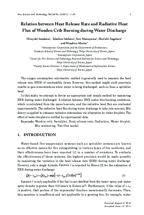 (PDF) Relation between Heat Release Rate and Radiative Heat Flux of ...