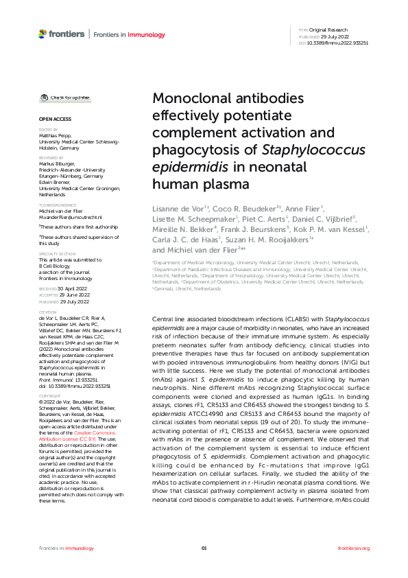 Pdf Monoclonal Antibodies Effectively Potentiate Complement Activation And Phagocytosis Of