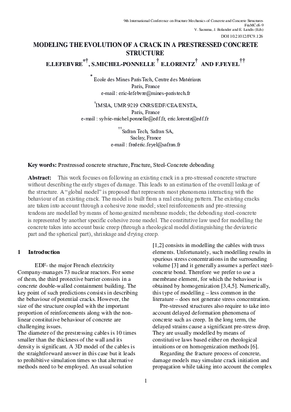 (PDF) Modeling the evolution of a crack in a prestressed concrete structure