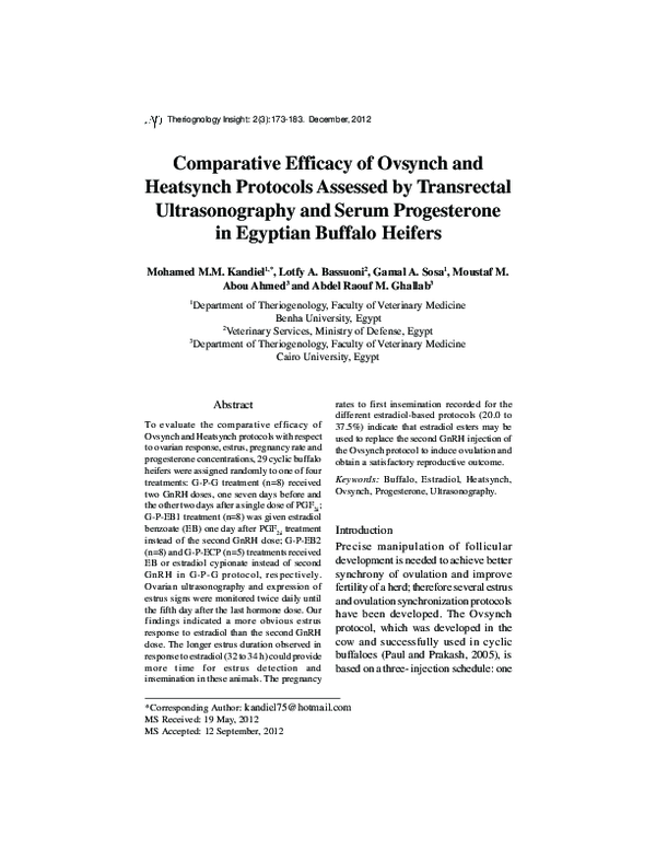 (PDF) Comparative Efficacy of Ovsynch and Heatsynch Protocols Assessed by Transrectal ...