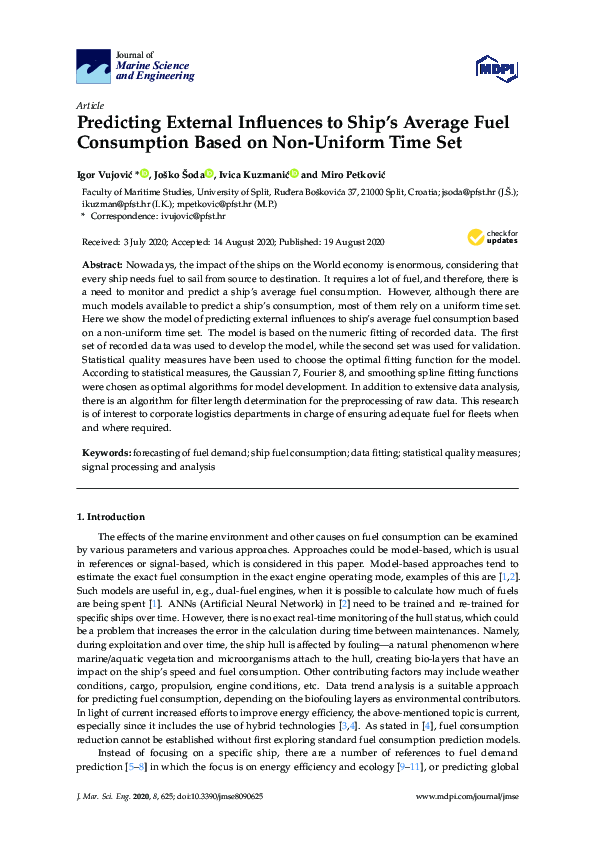 (PDF) Predicting External Influences to Ship’s Average Fuel Consumption Based on Non-Uniform ...