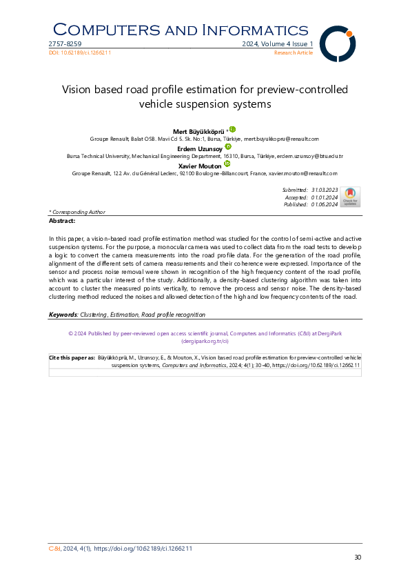(PDF) Vision based road profile estimation for preview-controlled vehicle suspension systems