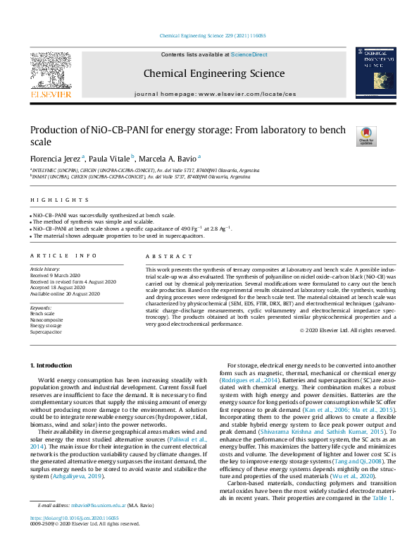 (PDF) Production of NiO-CB-PANI for energy storage: From laboratory to ...