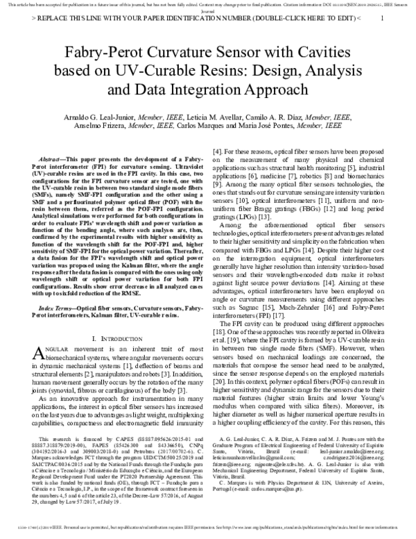 (PDF) Fabry–Perot Curvature Sensor With Cavities Based on UV-Curable ...