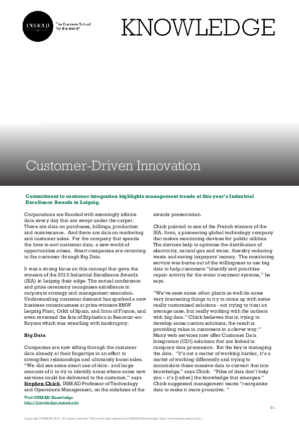 (PDF) Customer-Driven Innovation