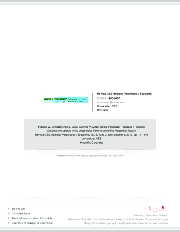 (PDF) Osseous metaplasia in the deep digital flexor muscle of a Neapolitan Mastiff* Metaplasia ...