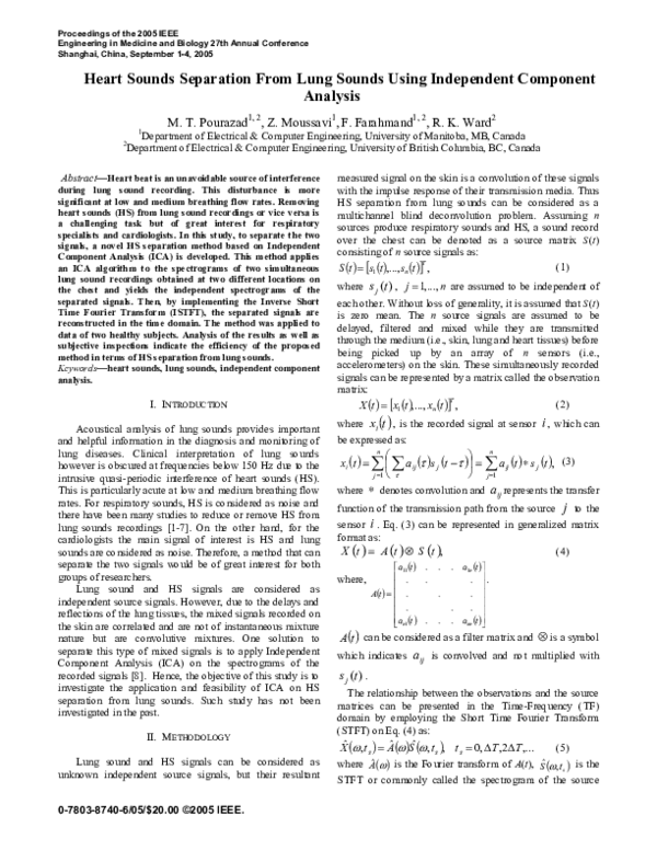 (PDF) Heart Sounds Separation From Lung Sounds Using Independent Component Analysis