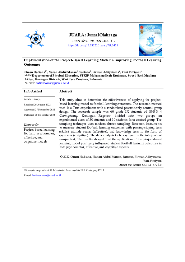 (PDF) Implementation Of The Project Based Learning Model In Improving ...