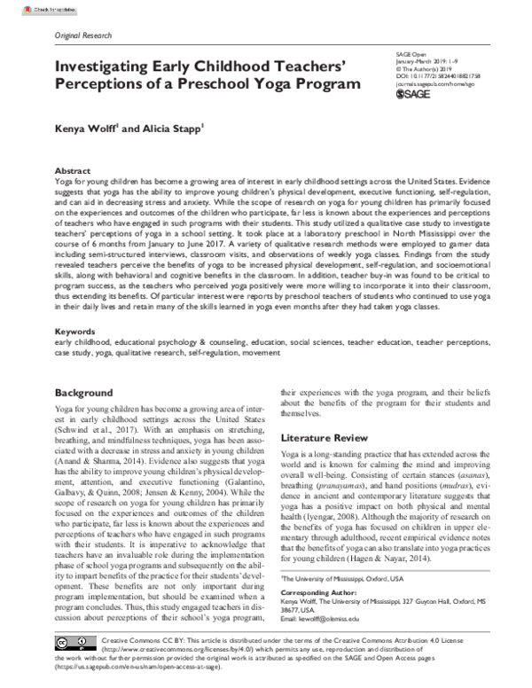 (PDF) Investigating Early Childhood Teachers’ Perceptions of a ...
