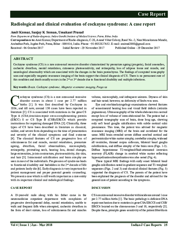 (PDF) Case Report Radiological and clinical evaluation of cockayne ...