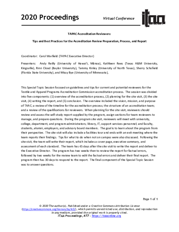 (PDF) TAPAC Accreditation Reviewers: Tips and Best Practices for the ...