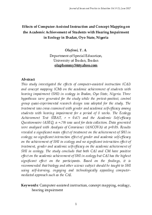 (PDF) Effects of Computer-Assisted Instruction and Concept Mapping on ...