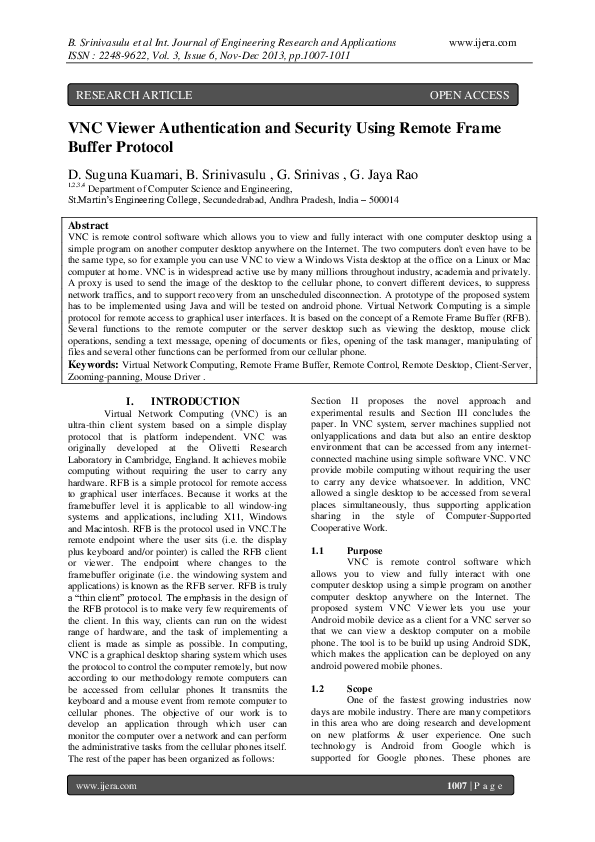(PDF) VNC Viewer Authentication