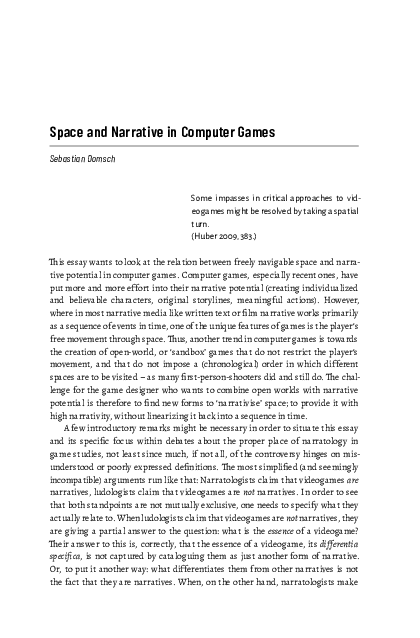 (PDF) Space and Narrative in Computer Games