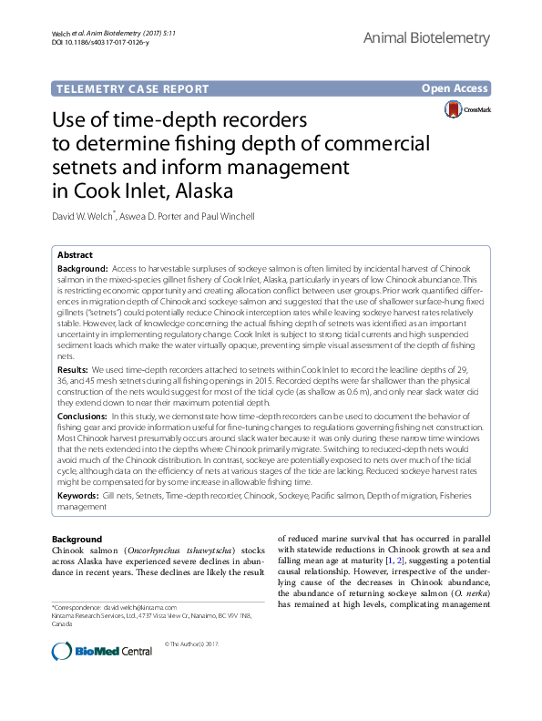 (PDF) Use of time-depth recorders to determine fishing depth of ...