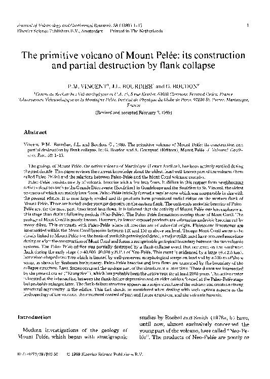 (PDF) The primitive volcano of Mount Pelée: its construction and ...