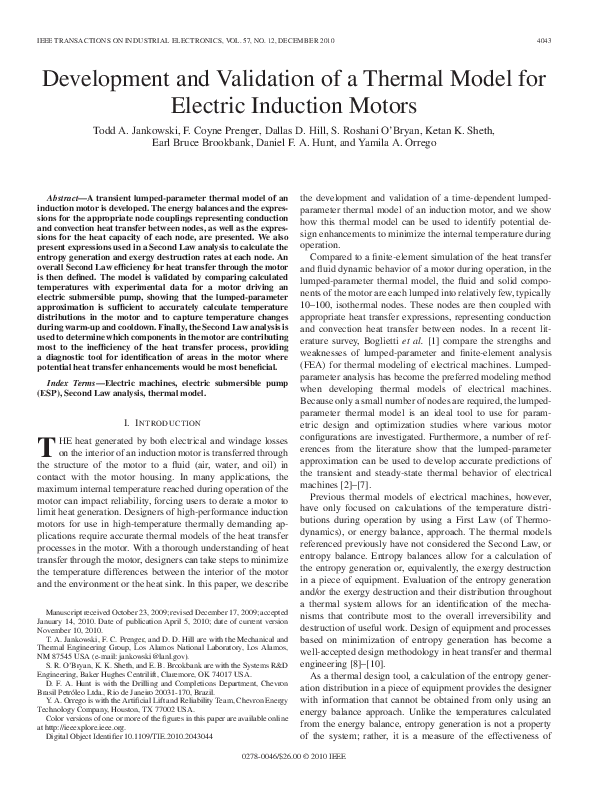 (PDF) Development and Validation of a Thermal Model for Electric ...