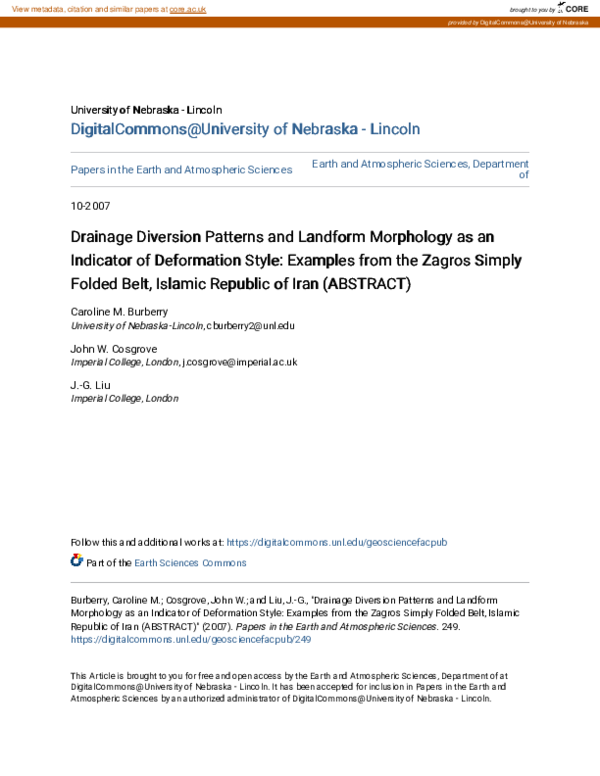(PDF) Drainage Diversion Patterns and Landform Morphology as an ...