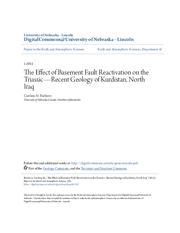 (PDF) The Effect of Basement Fault Reactivation on the Triassic ...