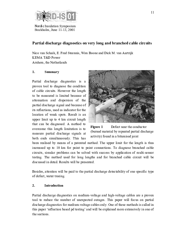 (PDF) Partial discharge diagnostics on very long and branched cable ...