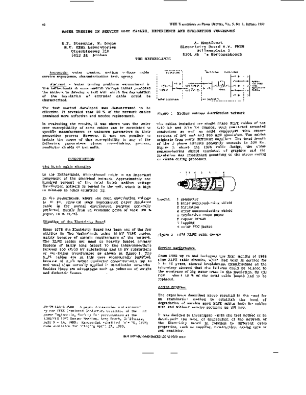 (PDF) Water treeing in service aged cables, experience and evaluation ...