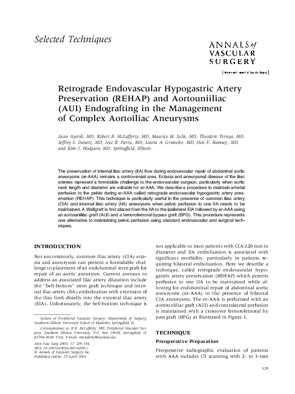(PDF) Retrograde endovascular hypogastric artery preservation (REHAP ...