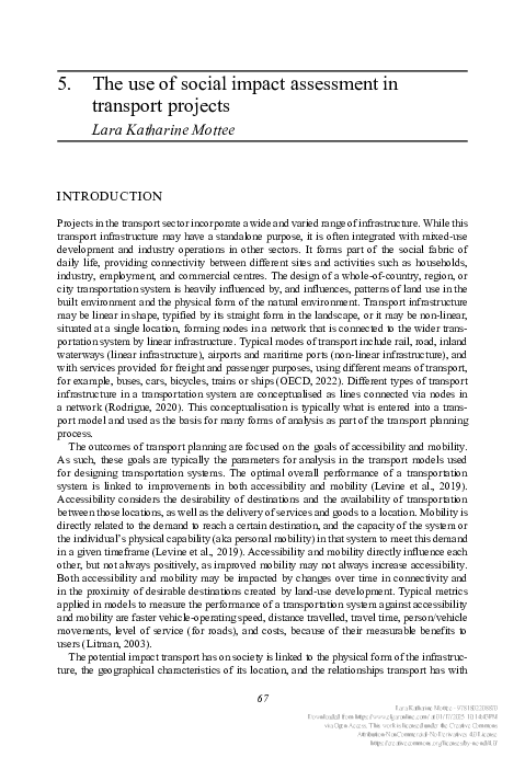 (PDF) The use of social impact assessment in transport projects