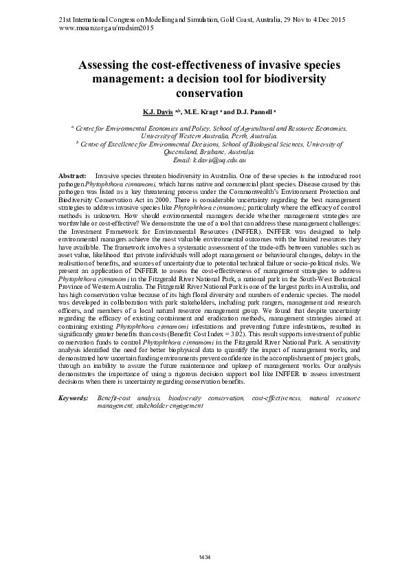 (PDF) Assessing the cost-effectiveness of invasive species management ...