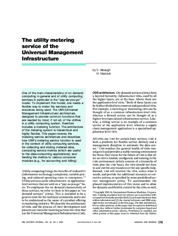 (PDF) The utility metering service of the Universal Management ...