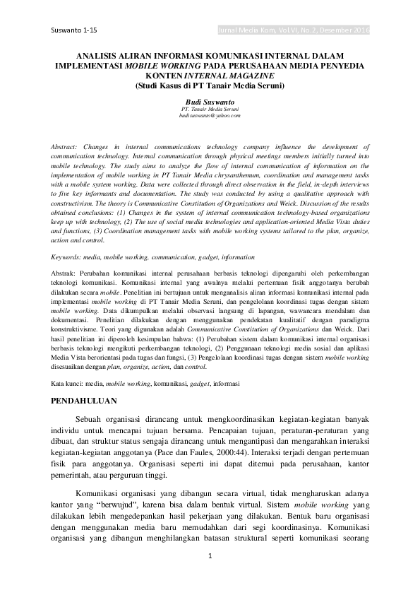 (PDF) ANALISIS ALIRAN INFORMASI KOMUNIKASI INTERNAL DALAM IMPLEMENTASI ...