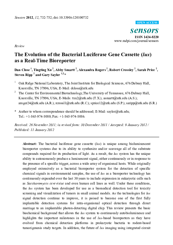 (PDF) The Evolution of the Bacterial Luciferase Gene Cassette (lux) as ...