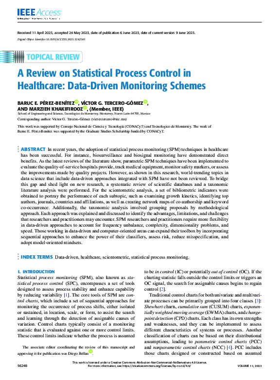 (PDF) A Review on Statistical Process Control in Healthcare: Data ...