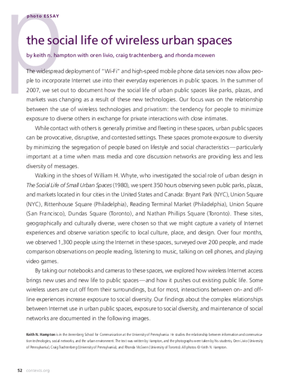 (PDF) The social life of wireless Urban spaces