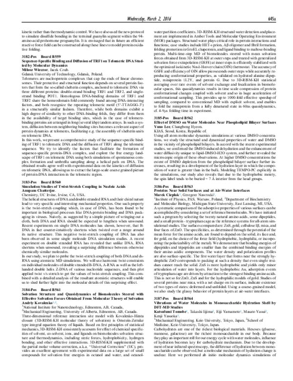 Pdf Solvation Structure And Quasidynamics Of Biomolecules Steered