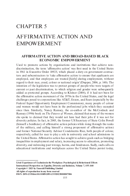 (PDF) Affirmative Action and Empowerment