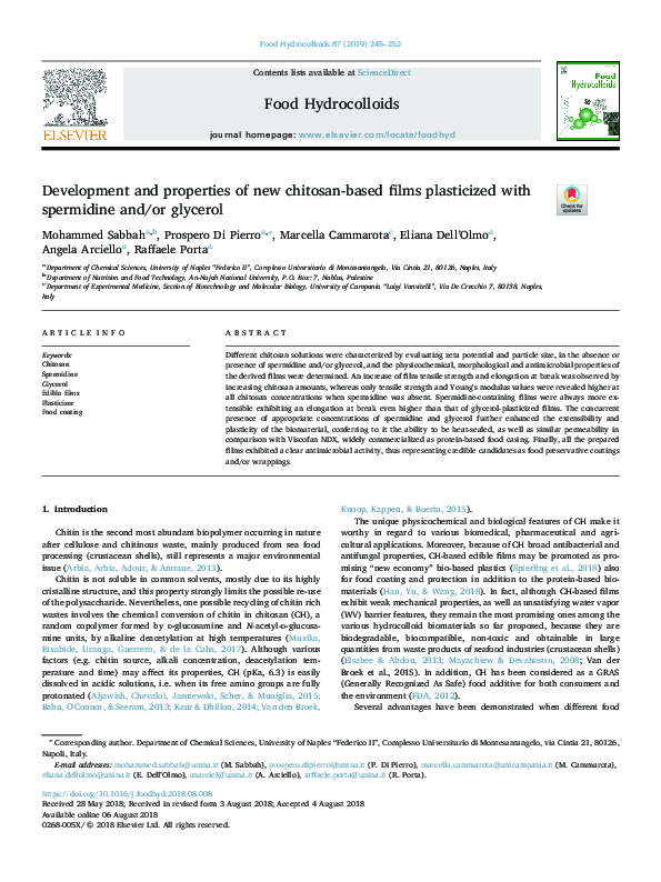 (PDF) Development and properties of new chitosan-based films ...