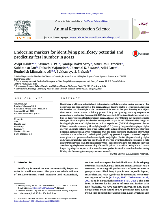 (PDF) Endocrine markers for identifying prolificacy potential and ...