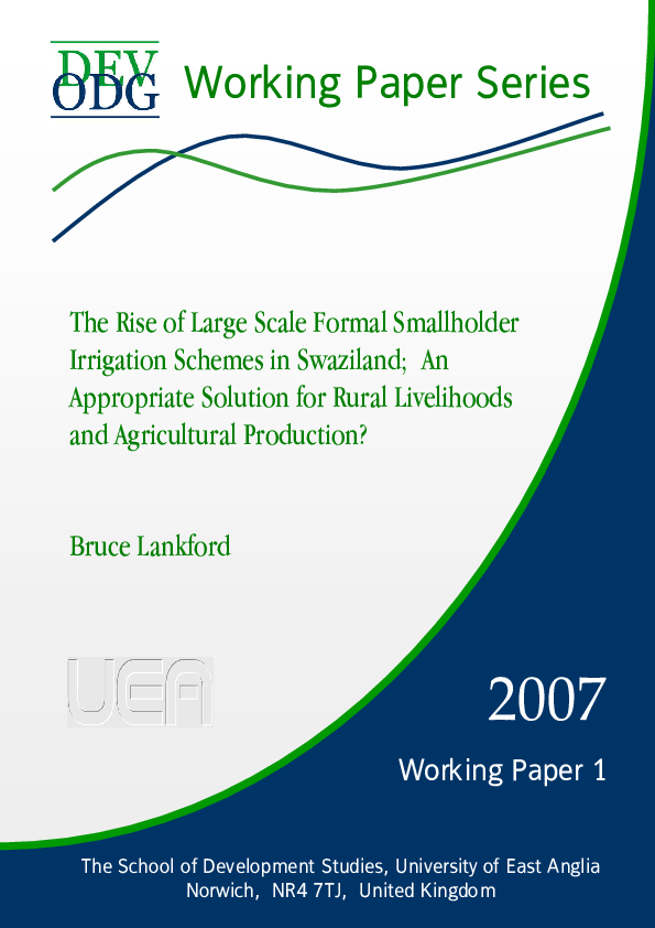 (PDF) The rise of large scale formal smallholder irrigation schemes in ...