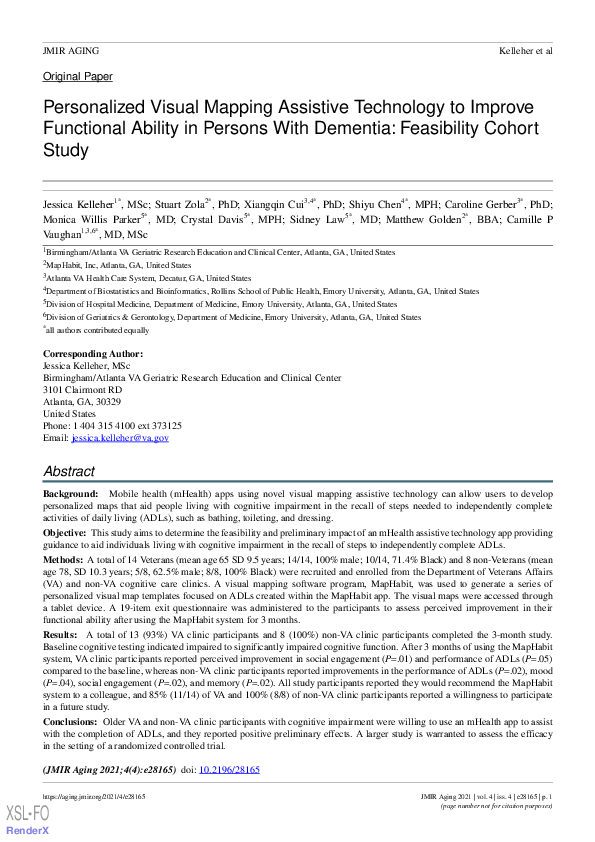 (PDF) Personalized Visual Mapping Assistive Technology to Improve ...