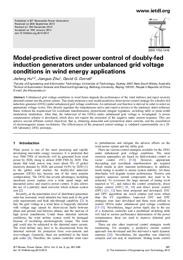 (PDF) Model‐predictive direct power control of doubly‐fed induction ...