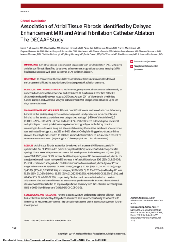 (PDF) Association of Atrial Tissue Fibrosis Identified by Delayed ...