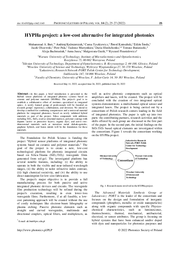 (PDF) HYPHa project: a low-cost alternative for integrated photonics