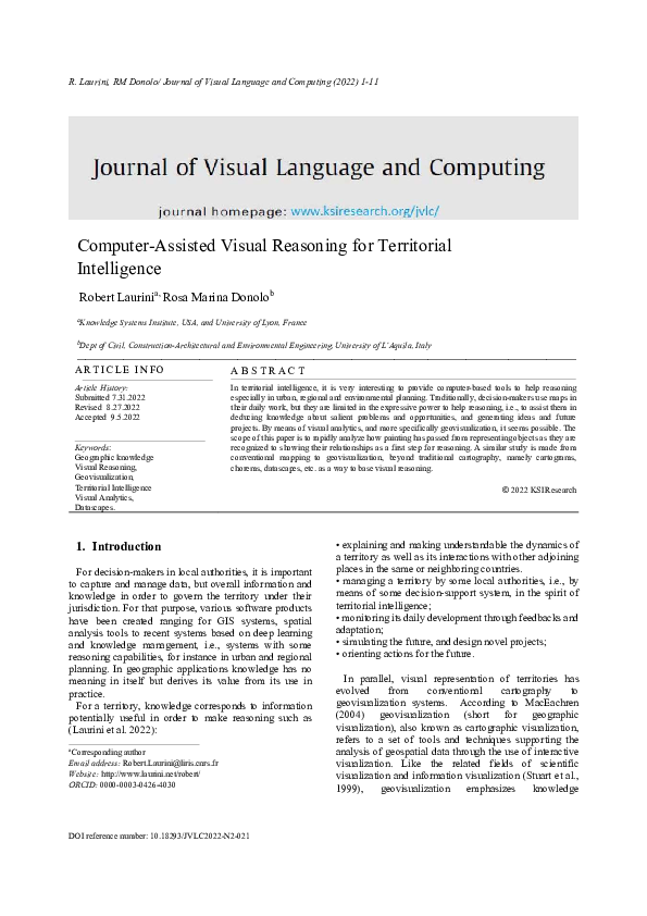 (PDF) Visual Reasoning in Territorial Intelligence