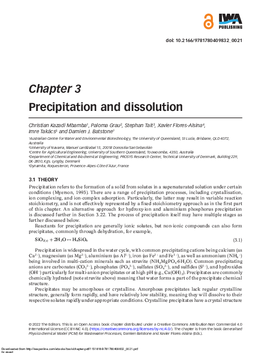 (PDF) Precipitation and dissolution