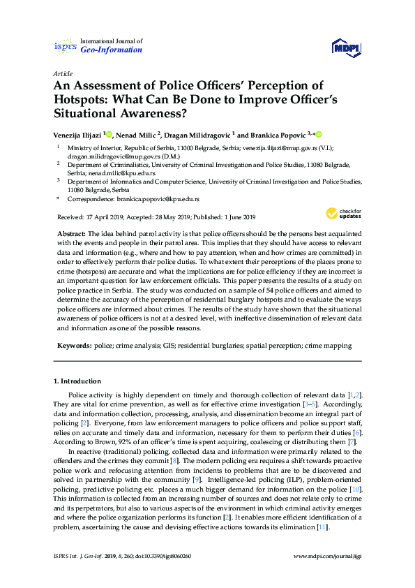 (PDF) An Assessment of Police Officers’ Perception of Hotspots: What ...