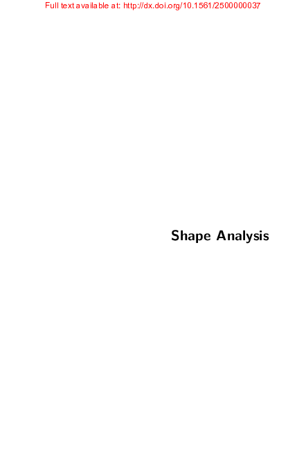 (PDF) Shape Analysis