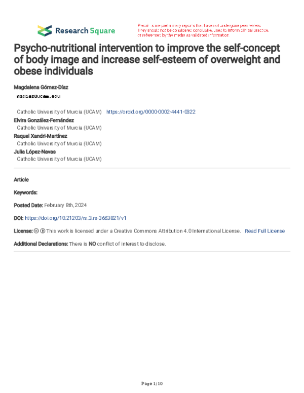 (PDF) Psycho-nutritional intervention to improve the self-concept of ...