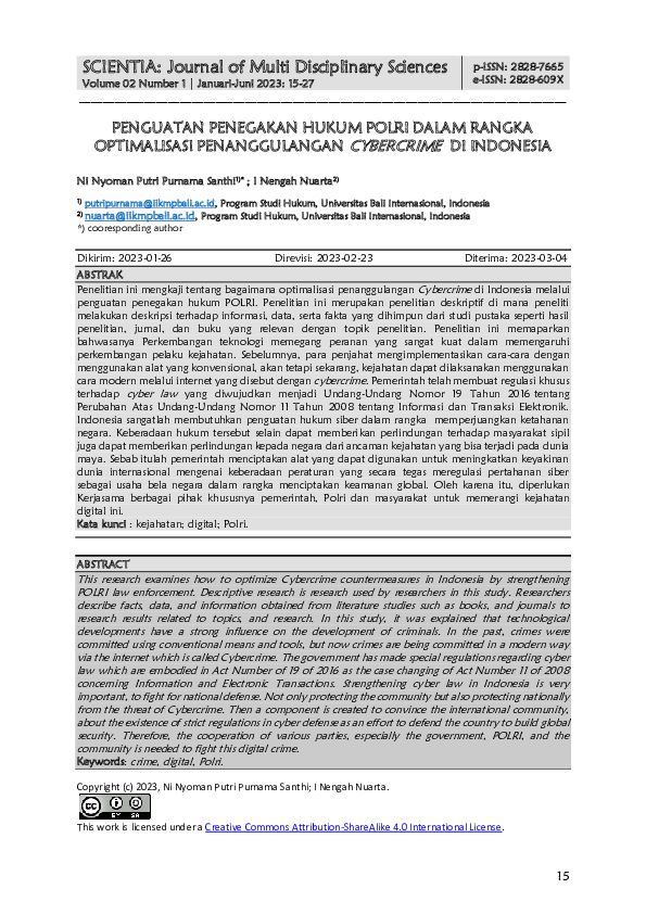 (PDF) Penguatan Penegakan Hukum Polri Dalam Rangka Optimalisasi ...